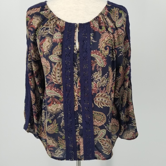 Collective Concepts | Tops | Collective Concepts Boho Paisley And Navy ...